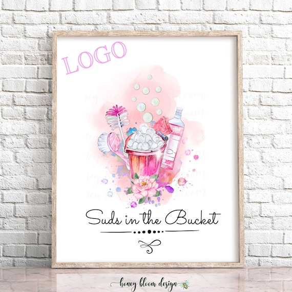 Pink Cleaning Logo Cleaning Supplies Logo Colorful Cleaning - Etsy