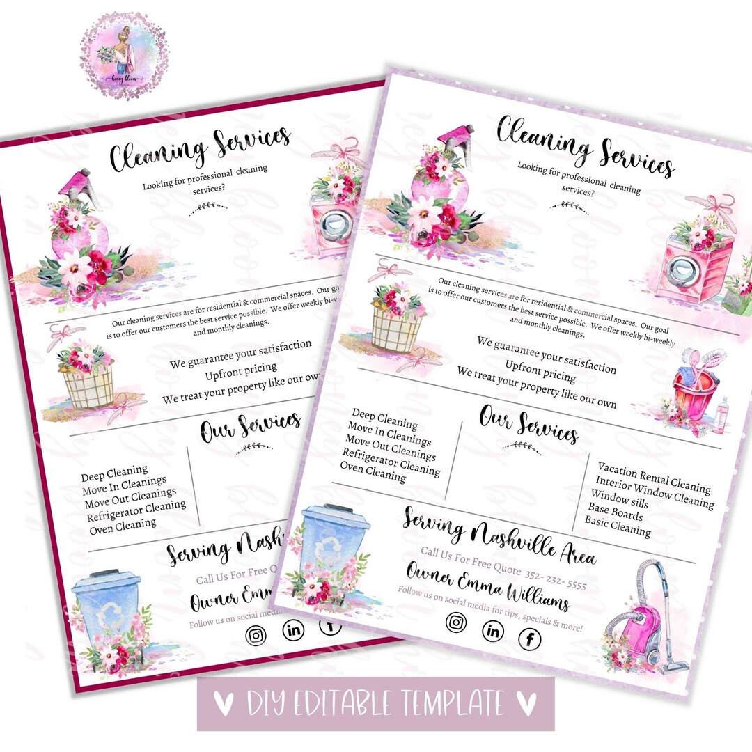 Vacuum Cleaning Flyer , Cleaning Supplies Info Flyer , Colorful ...