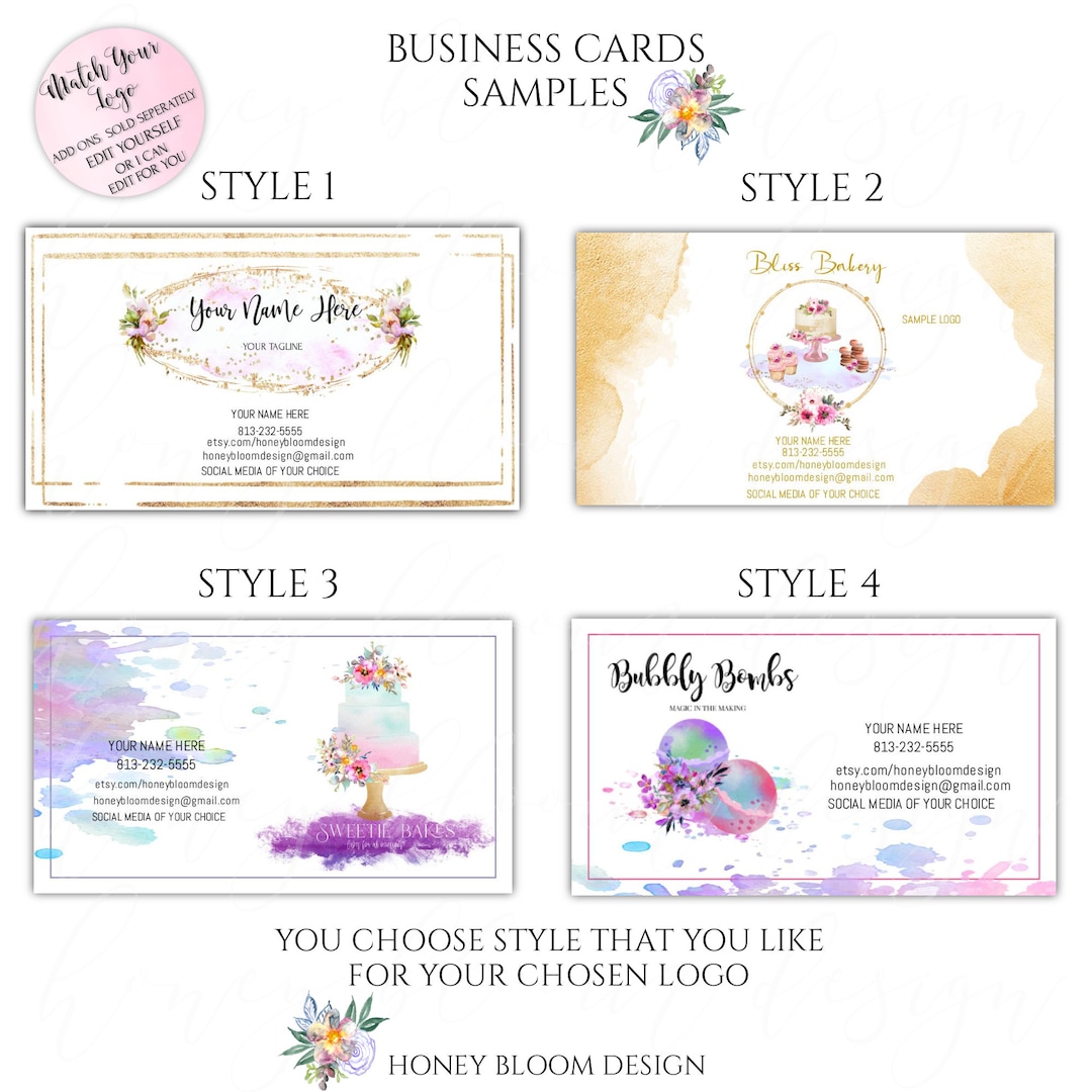 Business Card Made to Match Your Logo, Add Your Logo Info to Card ...