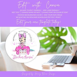 Sticker Maker Logo| Blonde Hair Cutie on Printer Logo | Stickers Decals ...