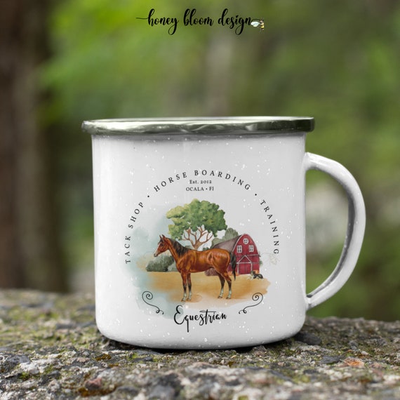 Horse Equestrian Logo Red Barn Horse Logo Riding Lessons | Etsy