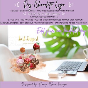 Chocolate Dipped Logo, Chocolate Strawberry Branding Logo, Chocolate ...