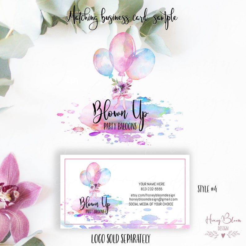 Balloon Logo Pink Blue Balloons Logo Perfect for Party - Etsy