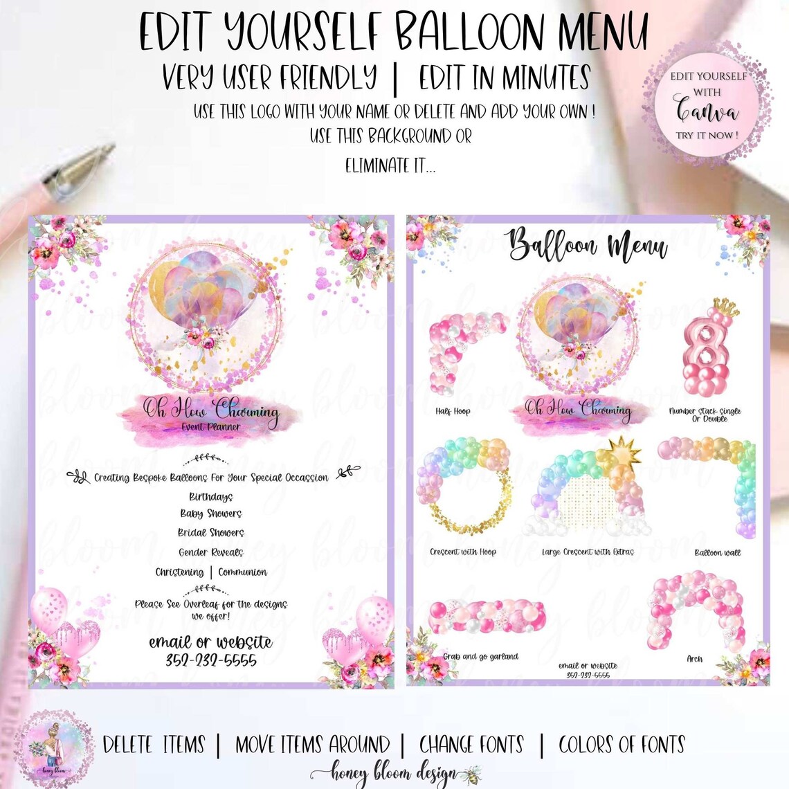 DIY Balloon Menu Balloon Event Flyer Circle of Balloons Biz - Etsy
