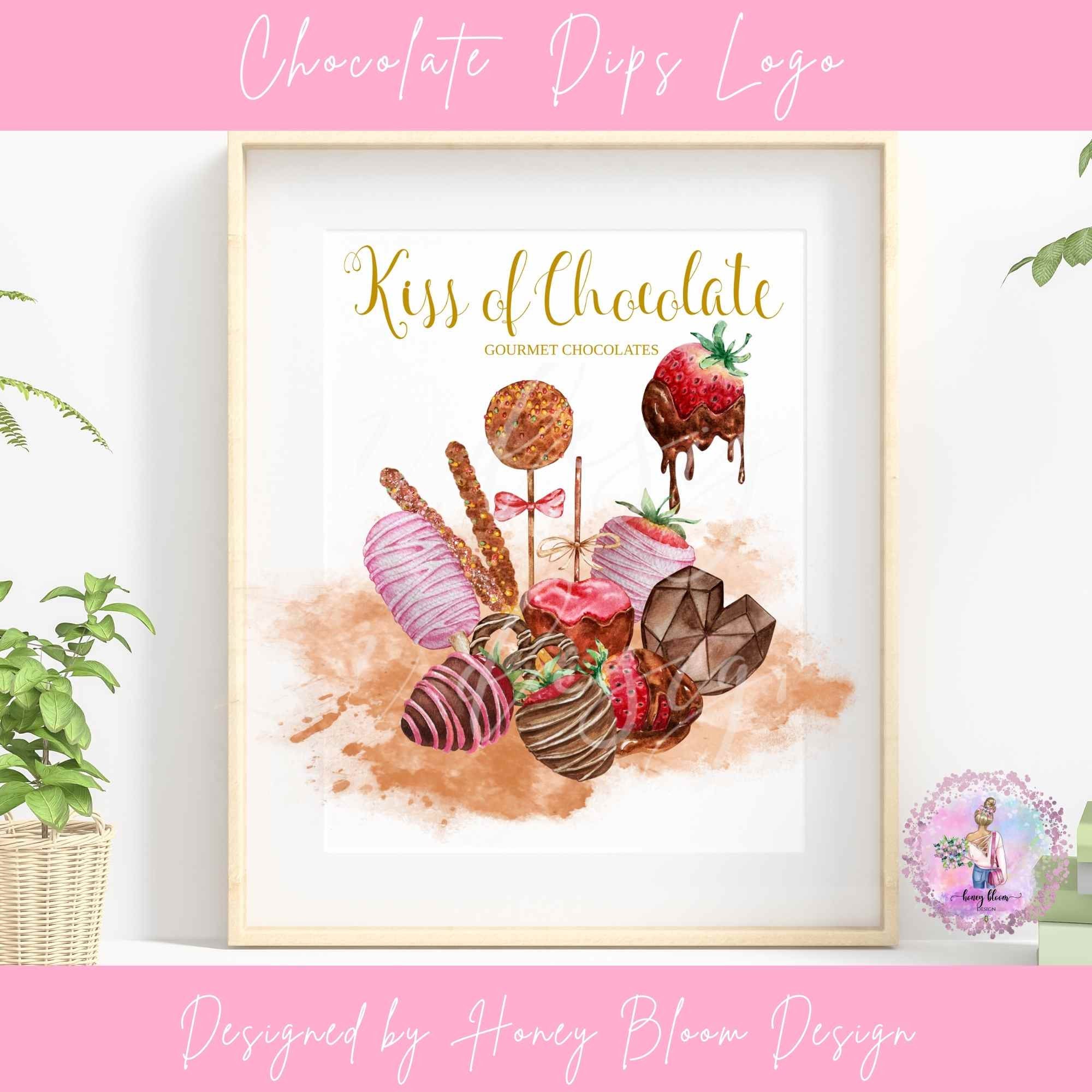 Chocolate Dripped & Dipped Logo Chocolate Branding Chocolate - Etsy