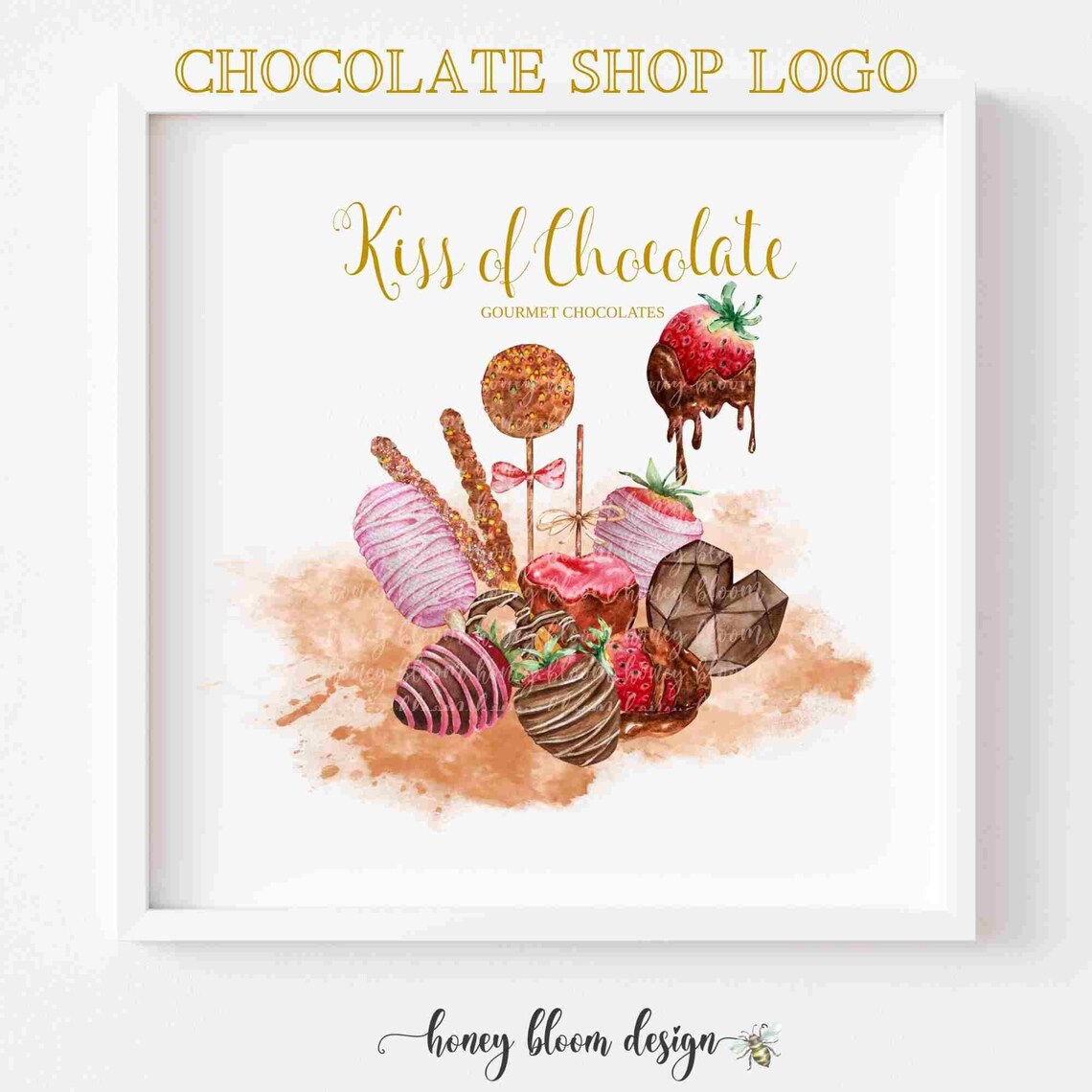 Chocolate Dripped & Dipped Logo Chocolate Branding Chocolate - Etsy