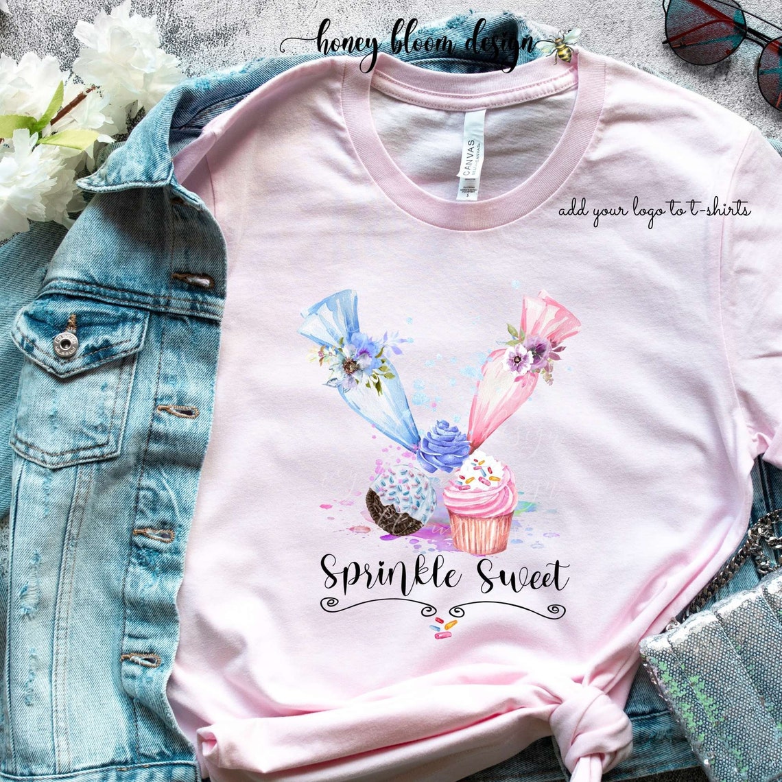 Sprinkles Cupcake Cookie Bakery Logo Icing Bags Floral Logo - Etsy