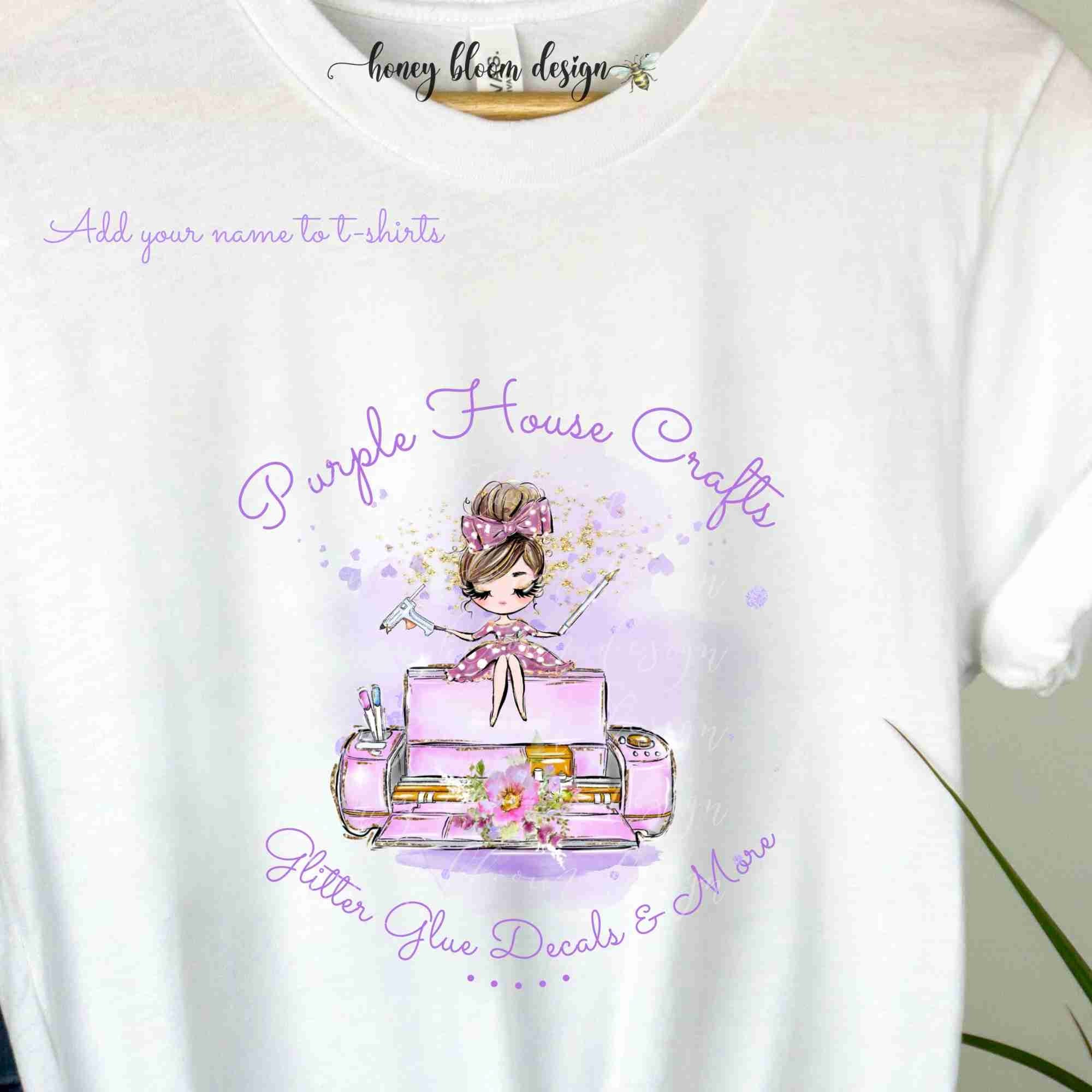 Purple Crafter Cutie Logo, Cutie Sitting on Glam Printer, Glue Gun ...