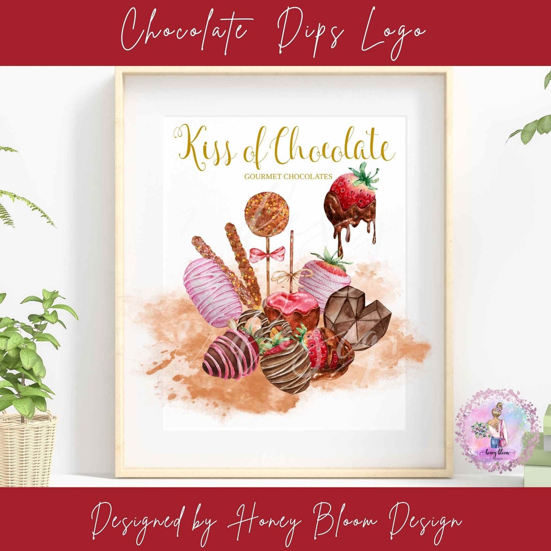 Chocolate Dripped & Dipped Logo, Chocolate Branding, Chocolate ...