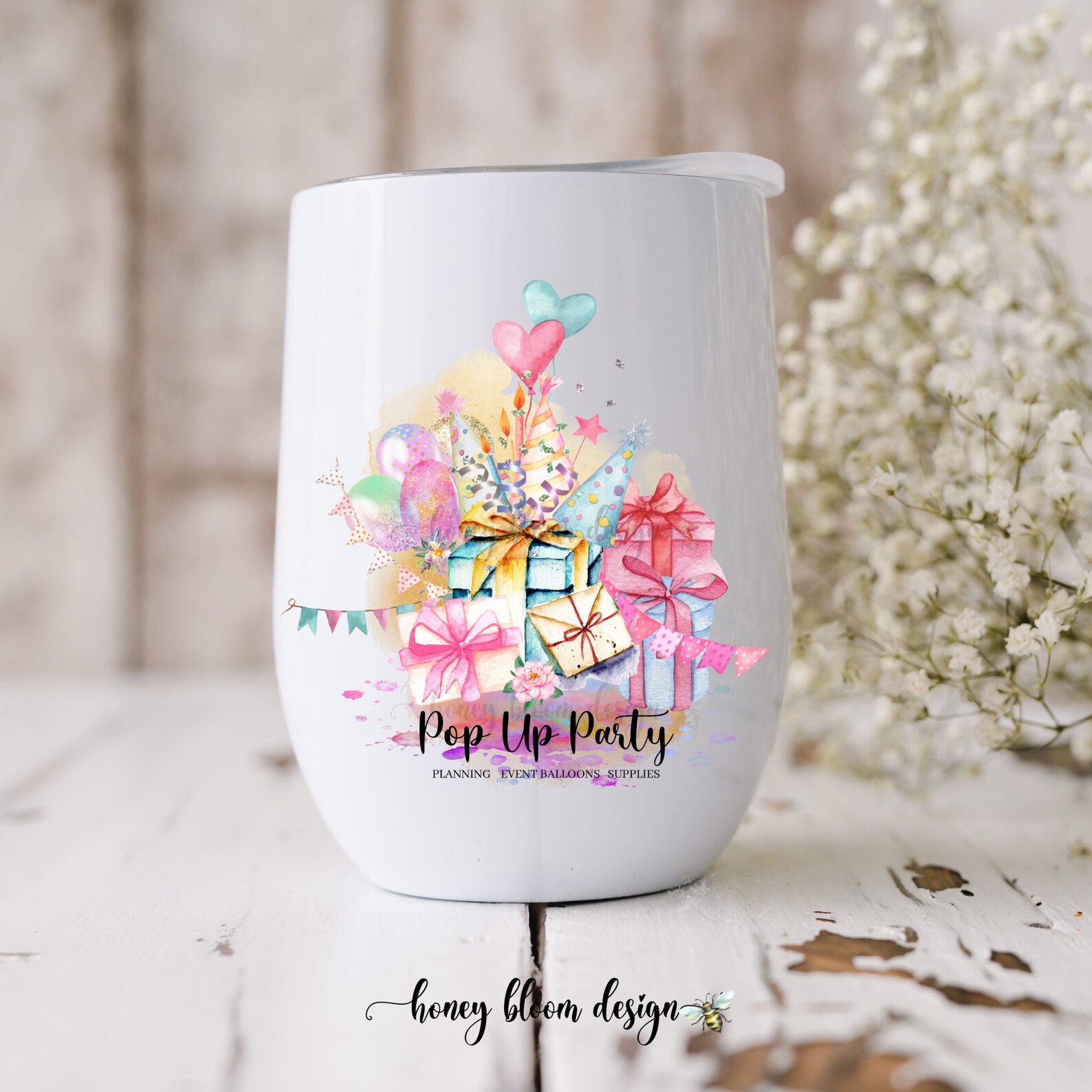 Party Event Planner Supplies Logo Colorful Boxes Balloons | Etsy