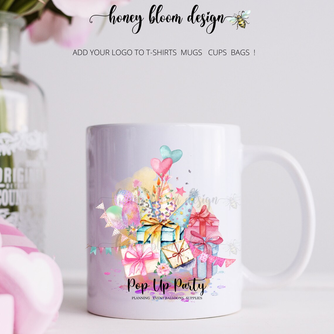 Party Event Planner Supplies Logo, Colorful Boxes Balloons Party Hats ...