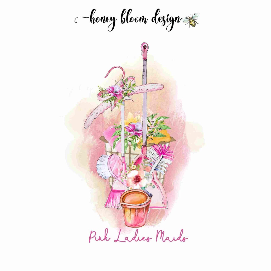 Pink Cleaning Logo Cleaning Supplies Logo Colorful Cleaning | Etsy