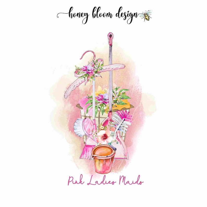 Pink Cleaning Logo Cleaning Supplies Logo Colorful Cleaning | Etsy