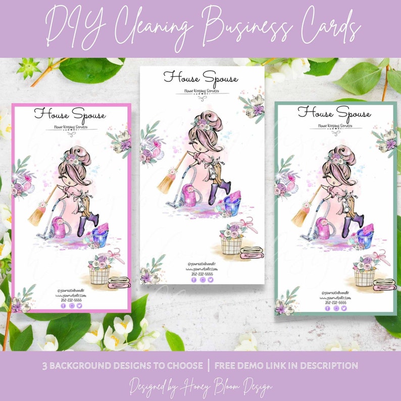 Cleaning Business Card Laundry Basket Card Women Holding - Etsy