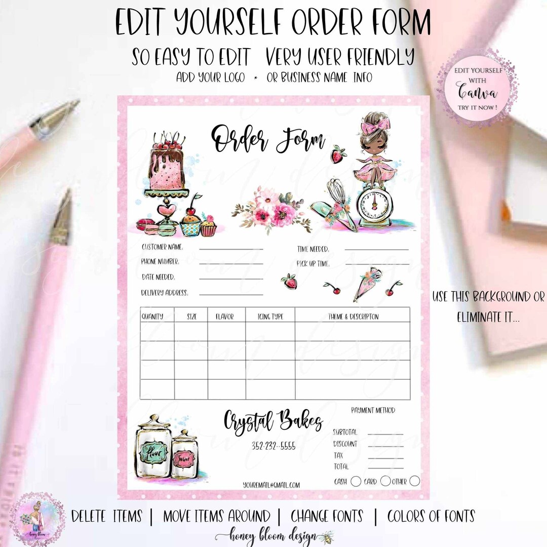 Dark Skin Cutie Bakery Order Form, Specialty Cake Cupcake Macaroons ...