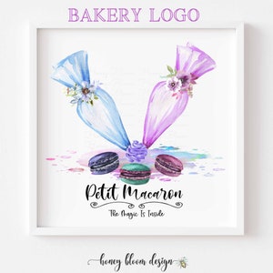 Macaron Cookie Bakery Logo, Bakery Branding Business, Custom Bakery ...