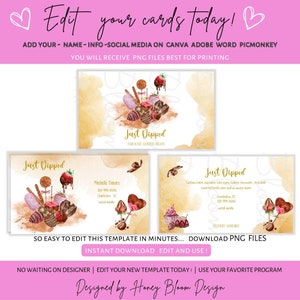 Chocolate Covered Fruit Business Card Chocolate Dipped Strawberry Card ...
