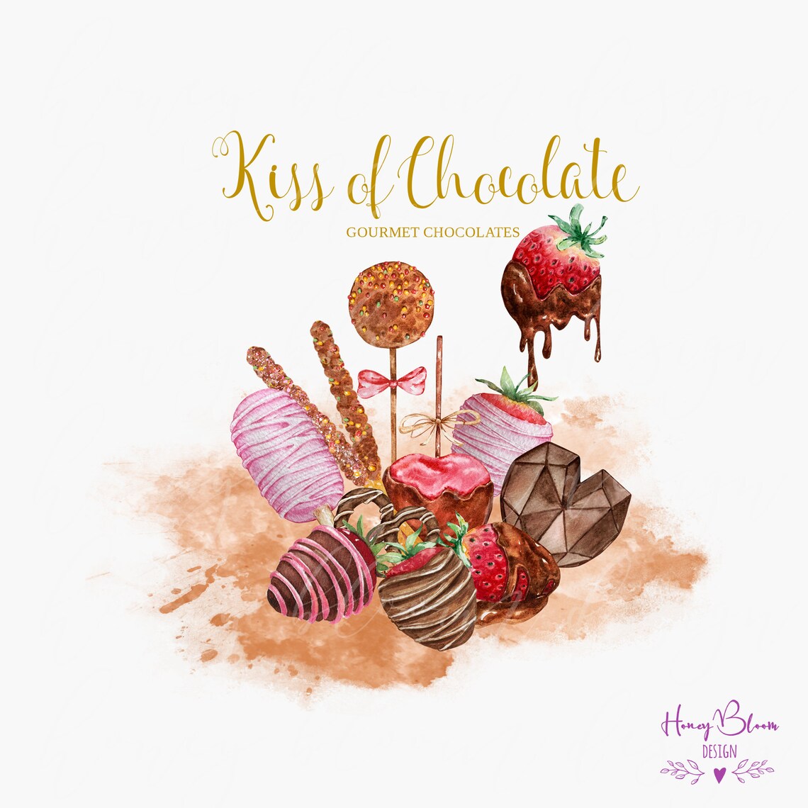 Chocolate Dripped & Dipped Logo Chocolate Branding Chocolate - Etsy