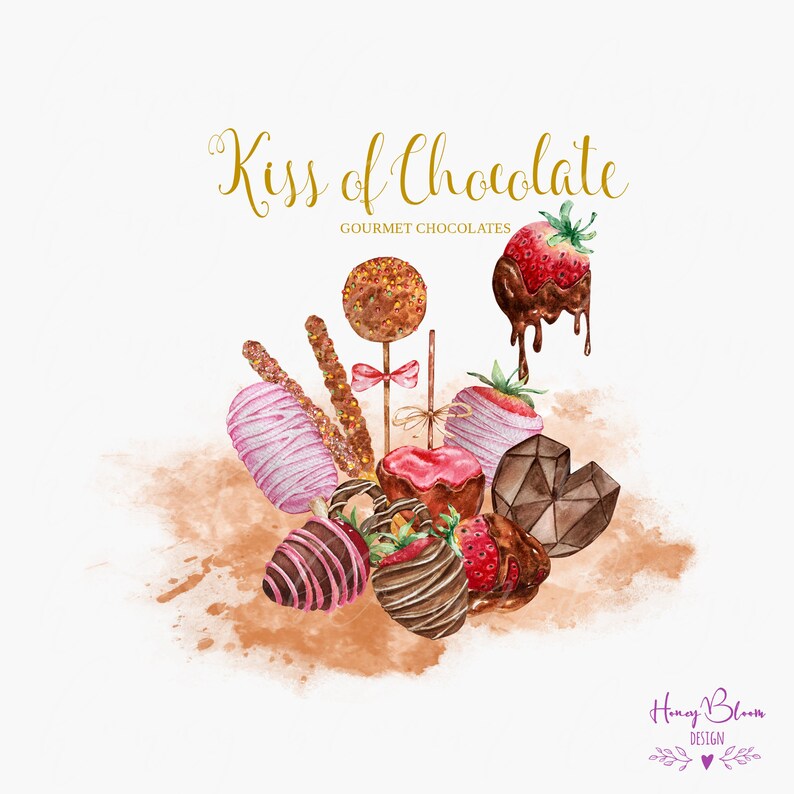 Chocolate Dripped & Dipped Logo Chocolate Branding Chocolate - Etsy
