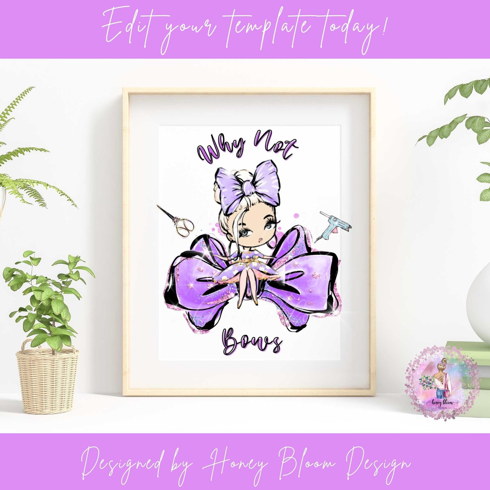 Handmade Bows Business Card | Blonde Hair Cutie on Bow Card | Bows Hair ...