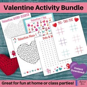 Valentine Game Bundle for Kids, Printable Valentine's Day Party Games ...