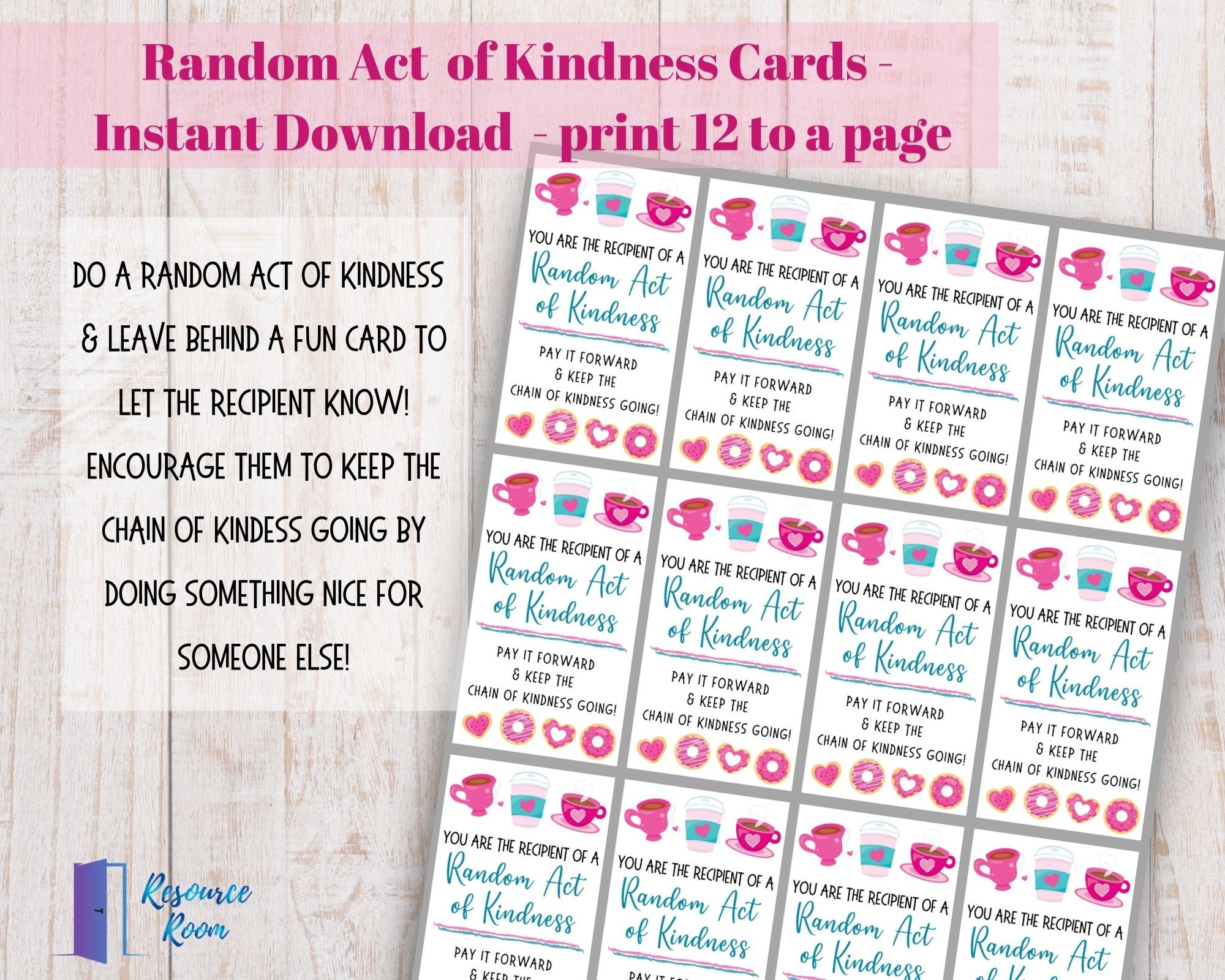 Random Act of Kindness Card Kindness Coffee Cards Heart RAK Cards - Etsy