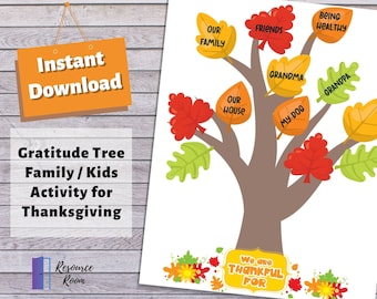 PDF Coloring Poster Thankful Tree (Download Now) - Etsy