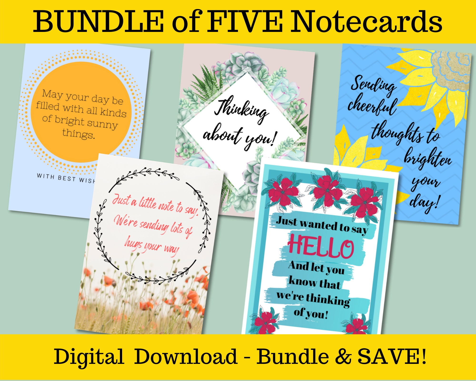 Notecard BUNDLE for Seniors, Friends, Relatives, Neighbors - Etsy UK