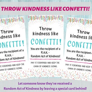 Random Acts of Kindness Cards - Throw Kindness Like Confetti ...