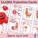 Llama Valentine Cards Valentines for Kids Printable Llama - Etsy