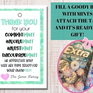 Mint Appreciation Gift Tags: Editable Thank You Tags (digital Download ...