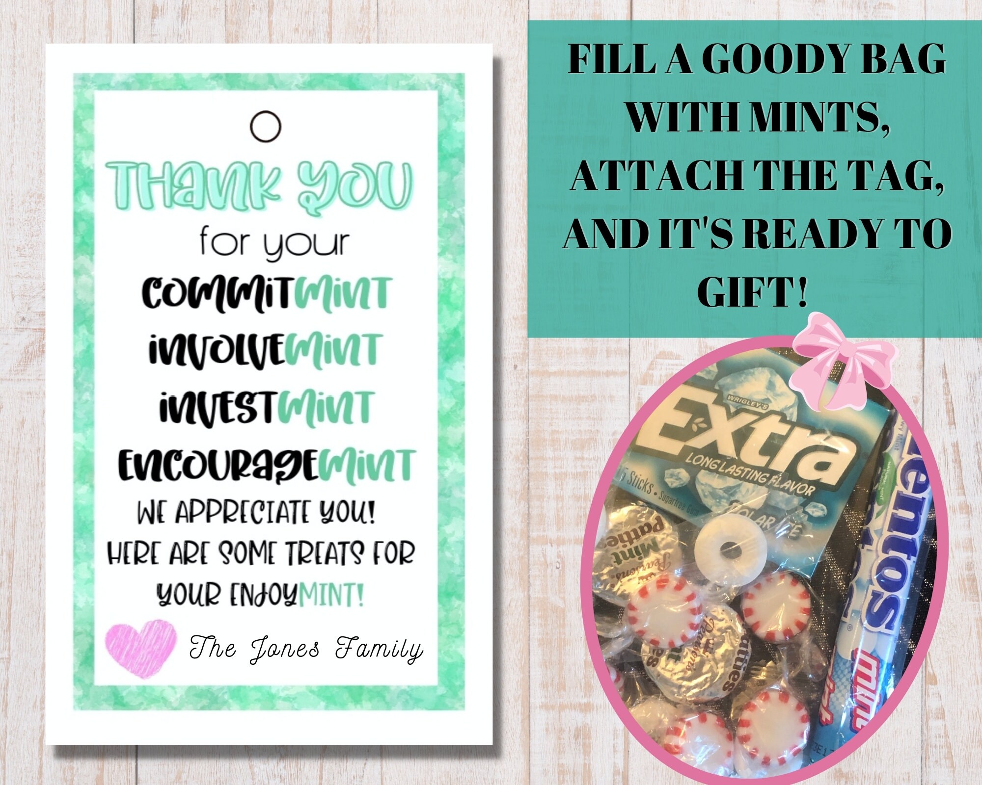 MINT Appreciation Gift Tags, Editable Mint Gift Tags, Printable Mint ...