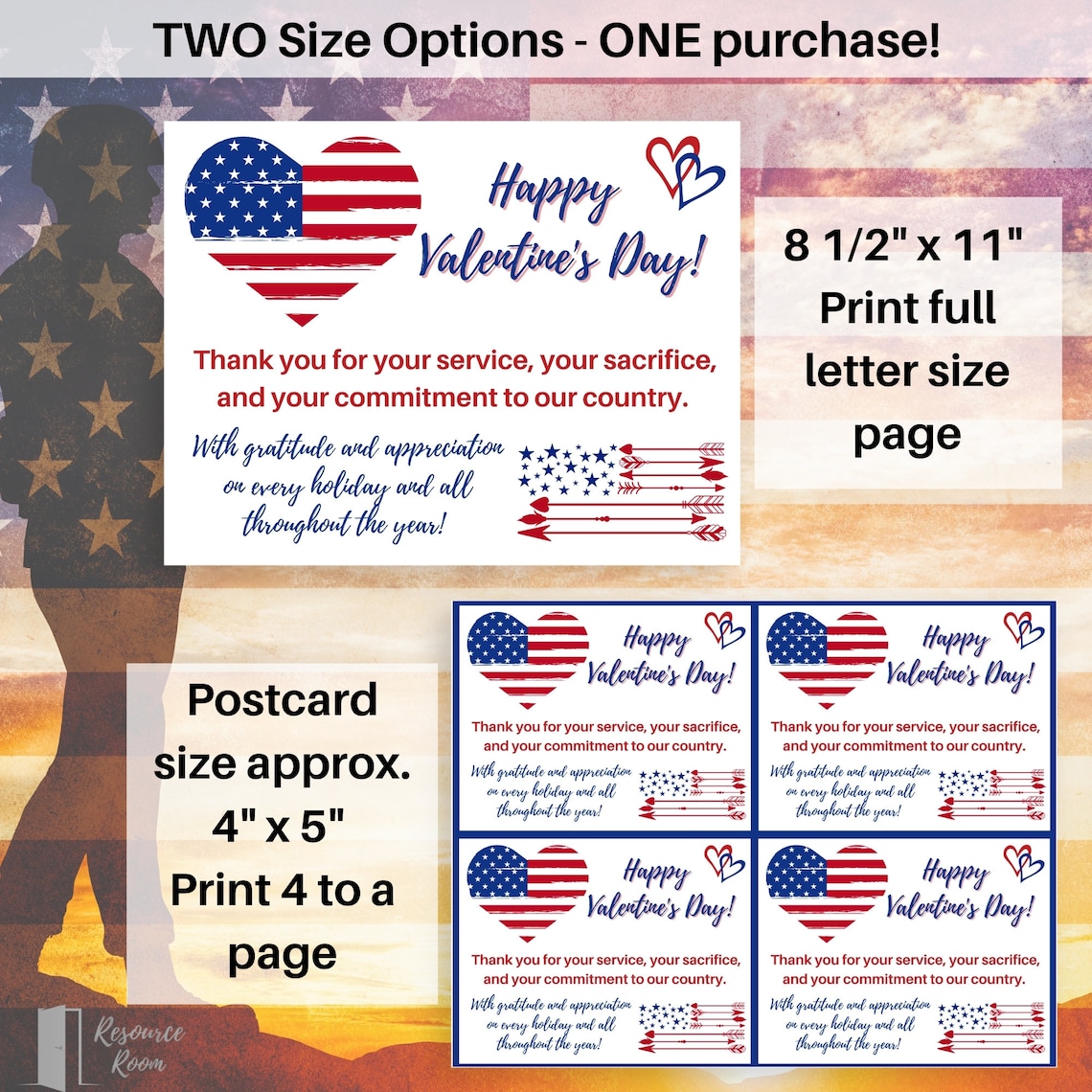 Soldier - Military Valentine's Day Card - Digital Download - Valentine ...