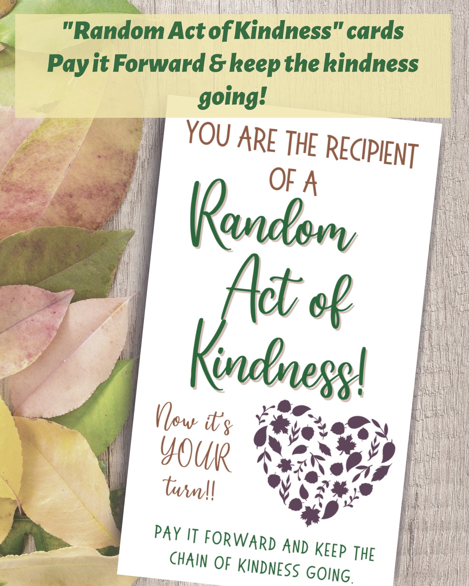 Random Act of Kindness Cards Pay It Forward Kindness Printable Acts of ...