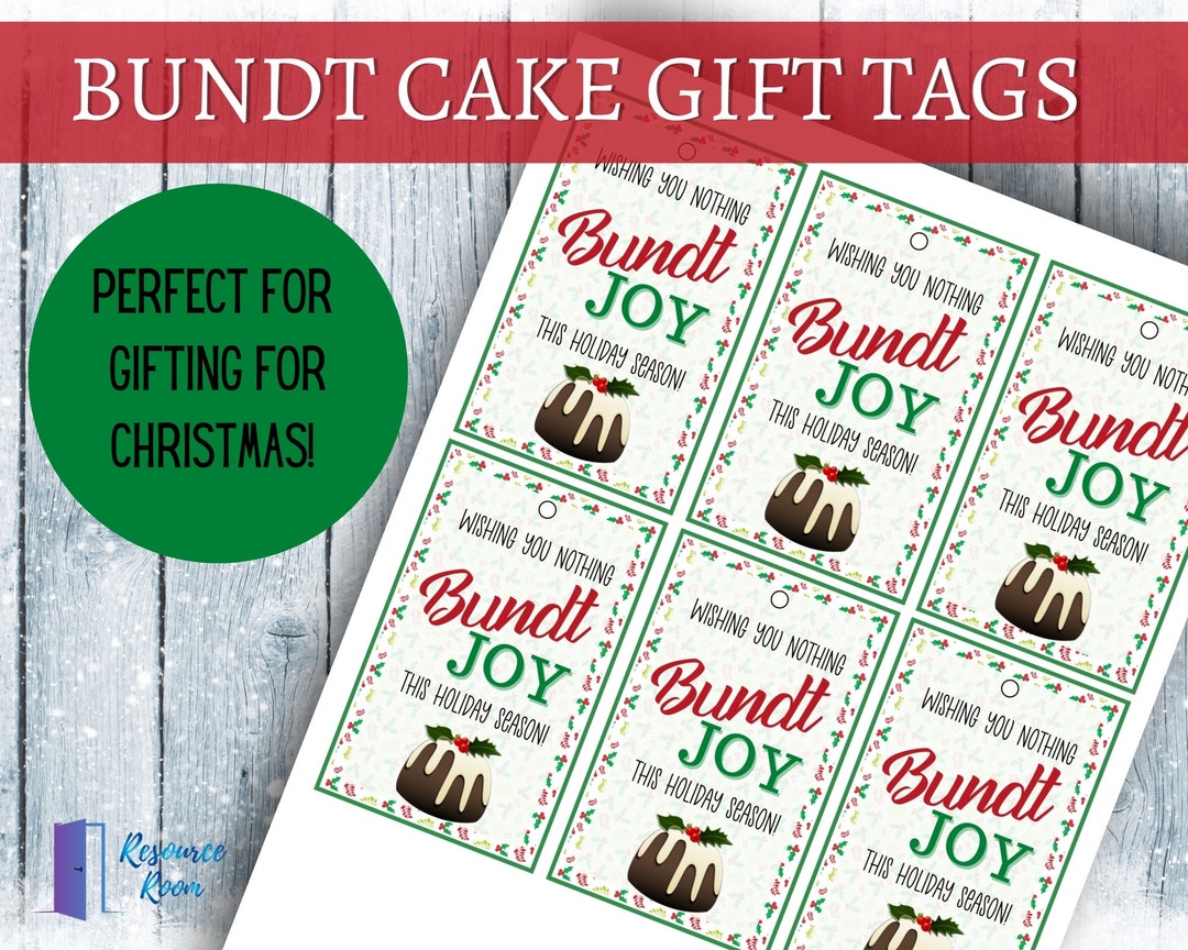 Christmas Bundt Cake Gift Tags, Printable Holiday Tags (PDF) - Etsy