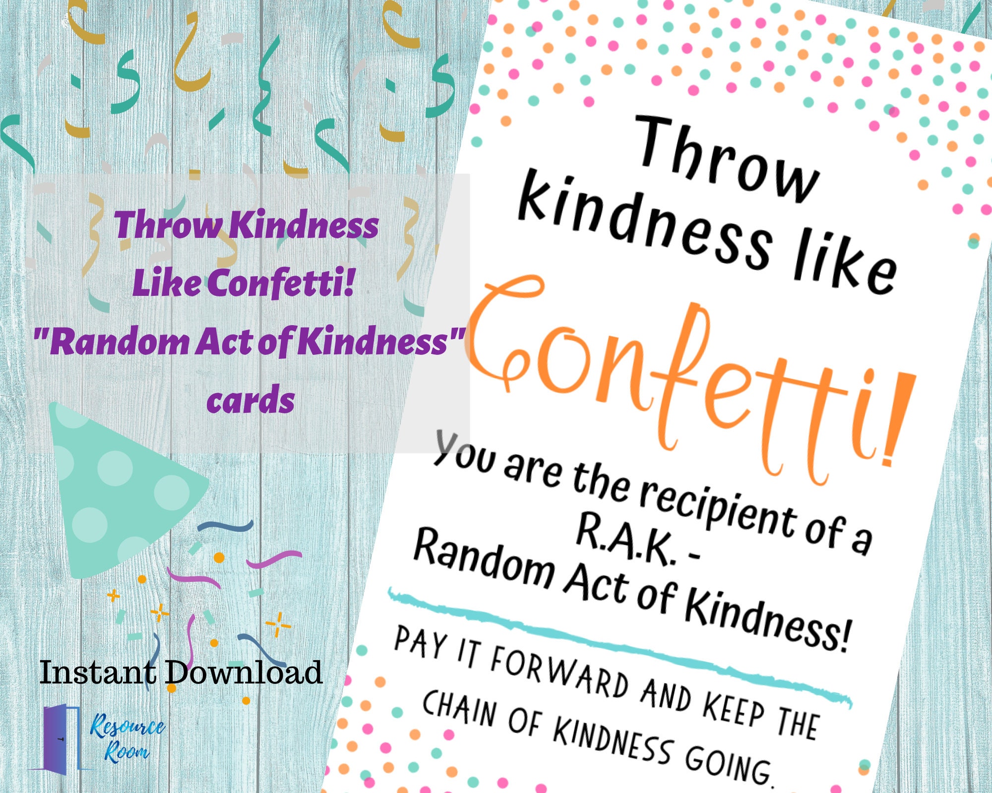 Throw Kindness Like Confetti Random Act of Kindness Cards - Etsy