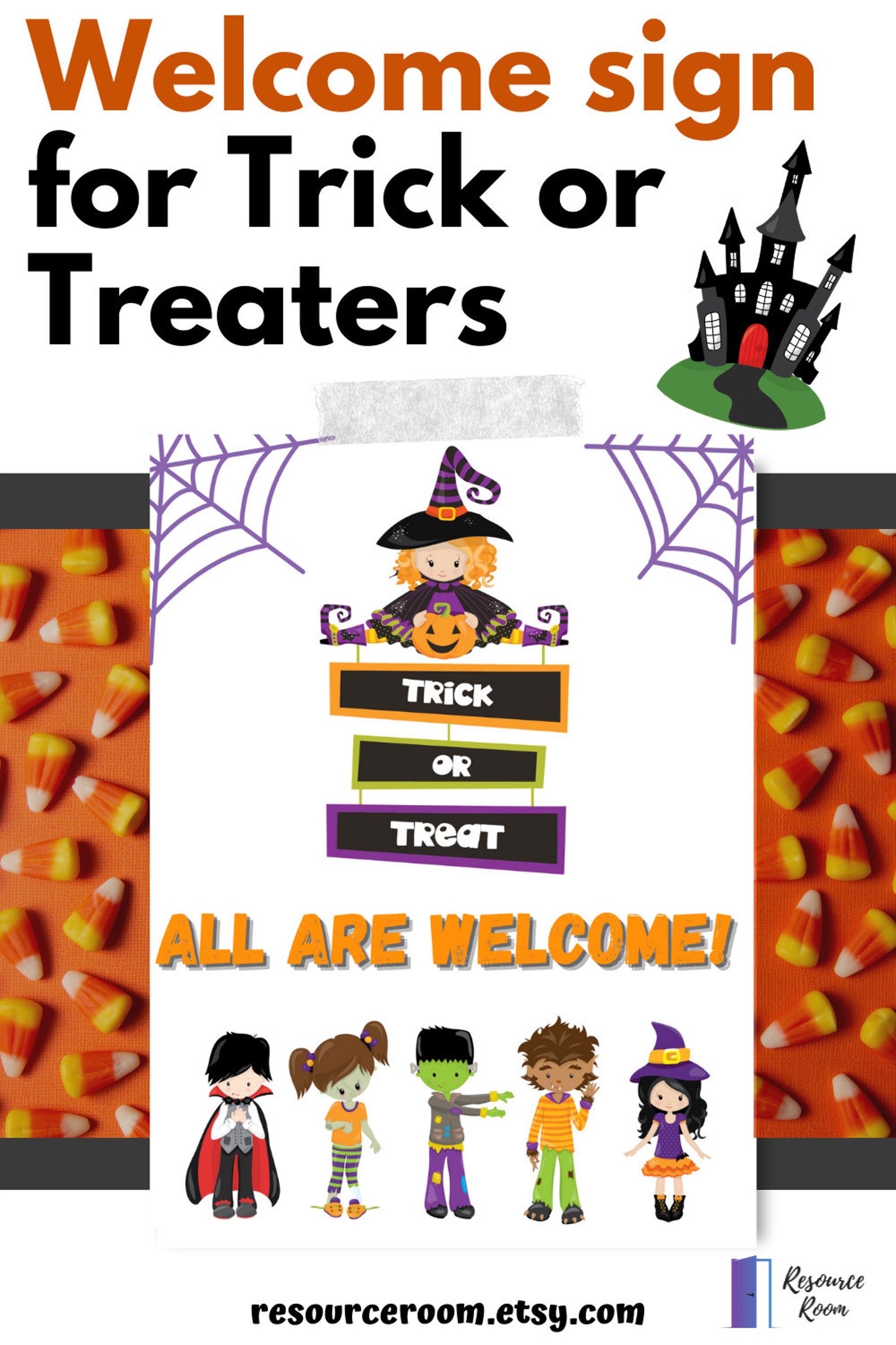 Trick or Treaters Welcome Sign Halloween is NOT cancelled | Etsy