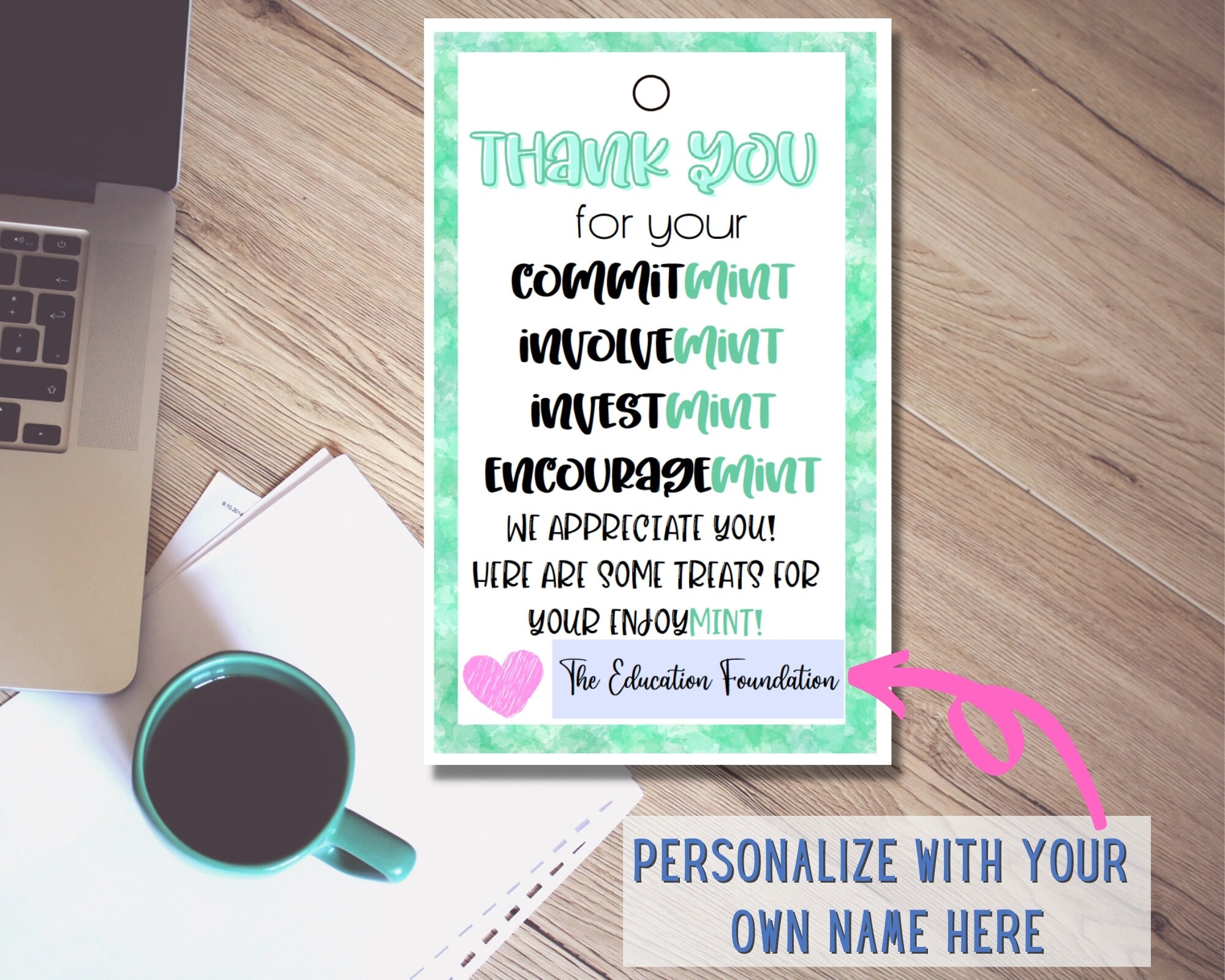 MINT Appreciation Gift Tags, Editable Mint Gift Tags, Printable Mint ...