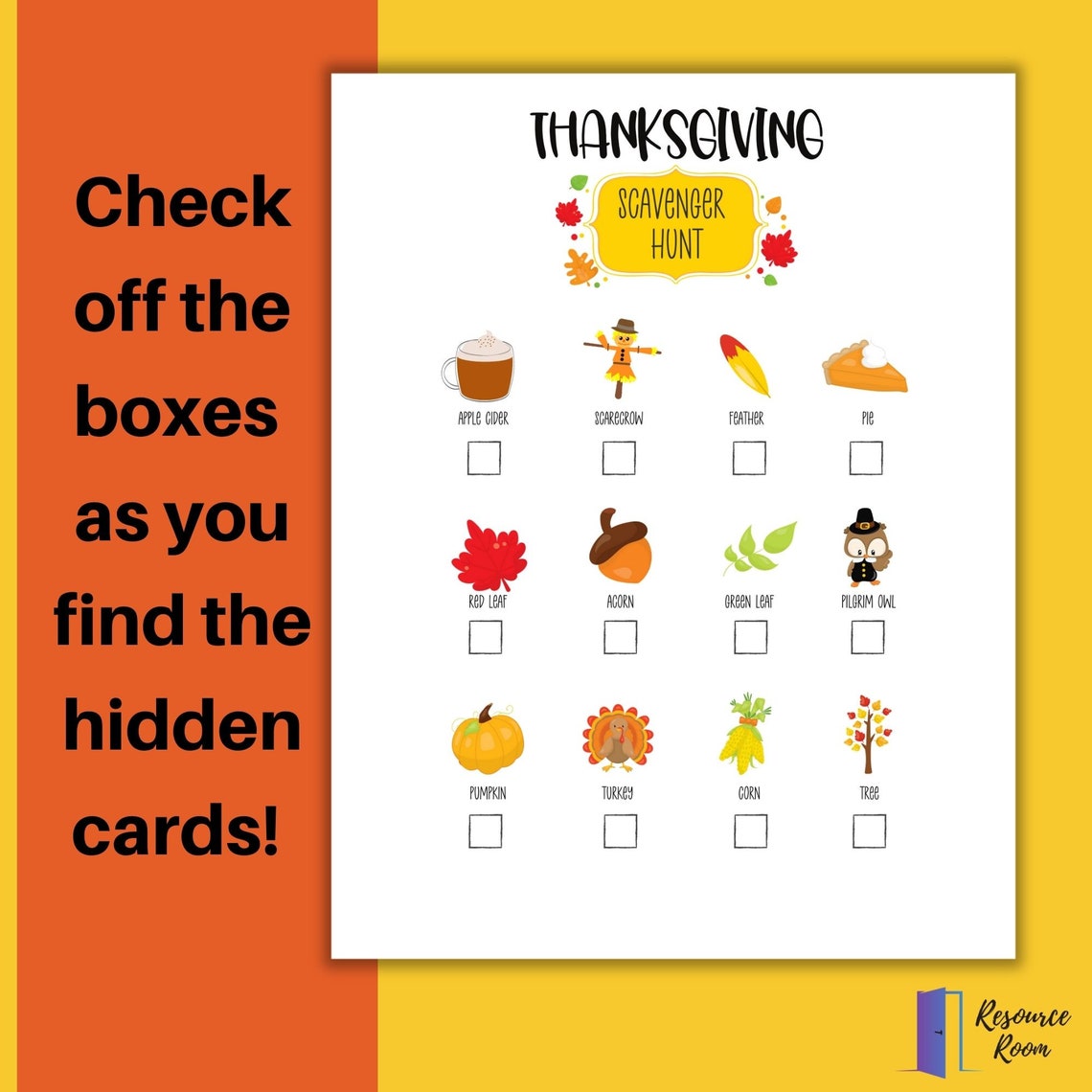 Thanksgiving Activity Bundle Word Search Scavenger Hunt - Etsy