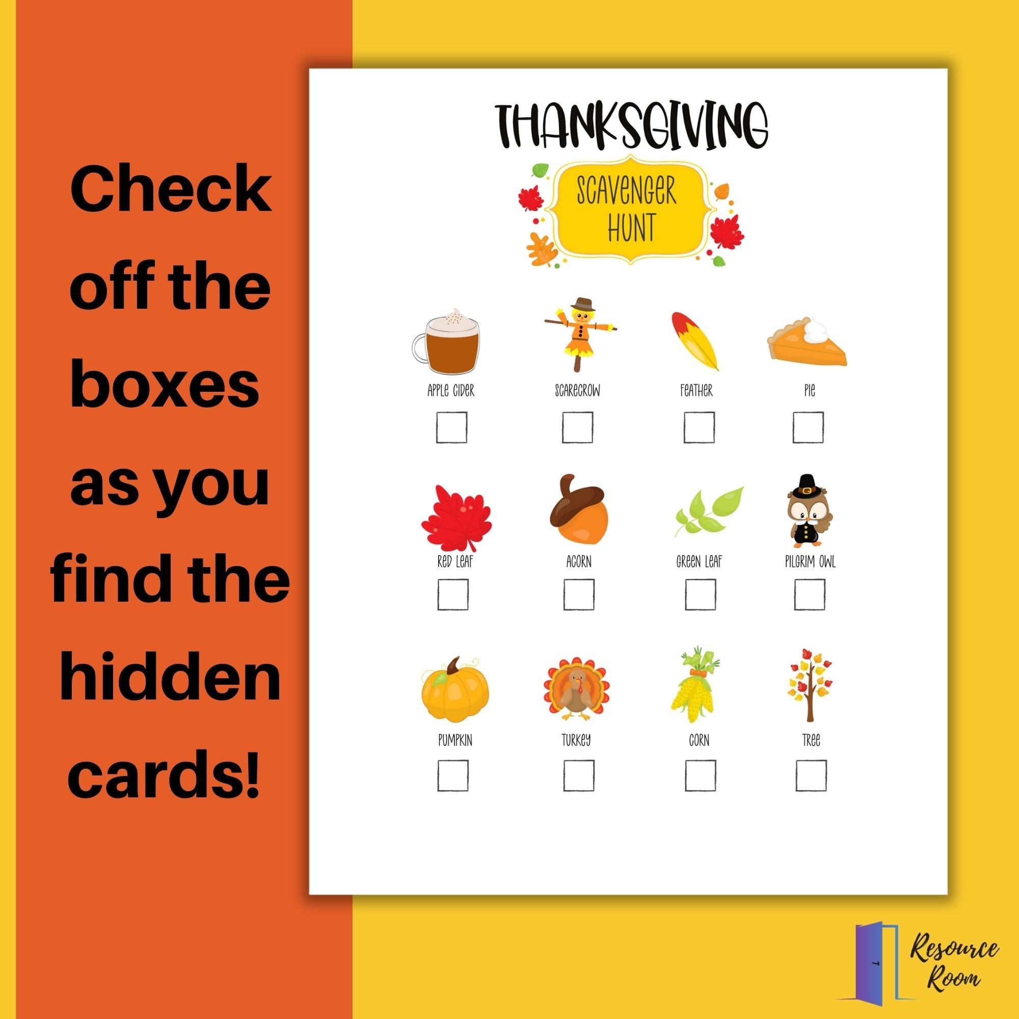 Thanksgiving Activity Bundle Word Search Scavenger Hunt - Etsy