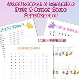 Easter Game Bundle, Printable, Easter Maze, Cryptogram, Word Search ...