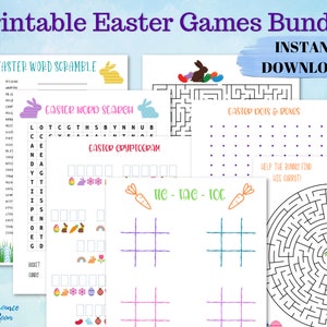 Easter Game Bundle, Printable, Easter Maze, Cryptogram, Word Search ...