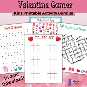 Valentine Game Bundle for Kids, Printable Valentine's Day Party Games ...