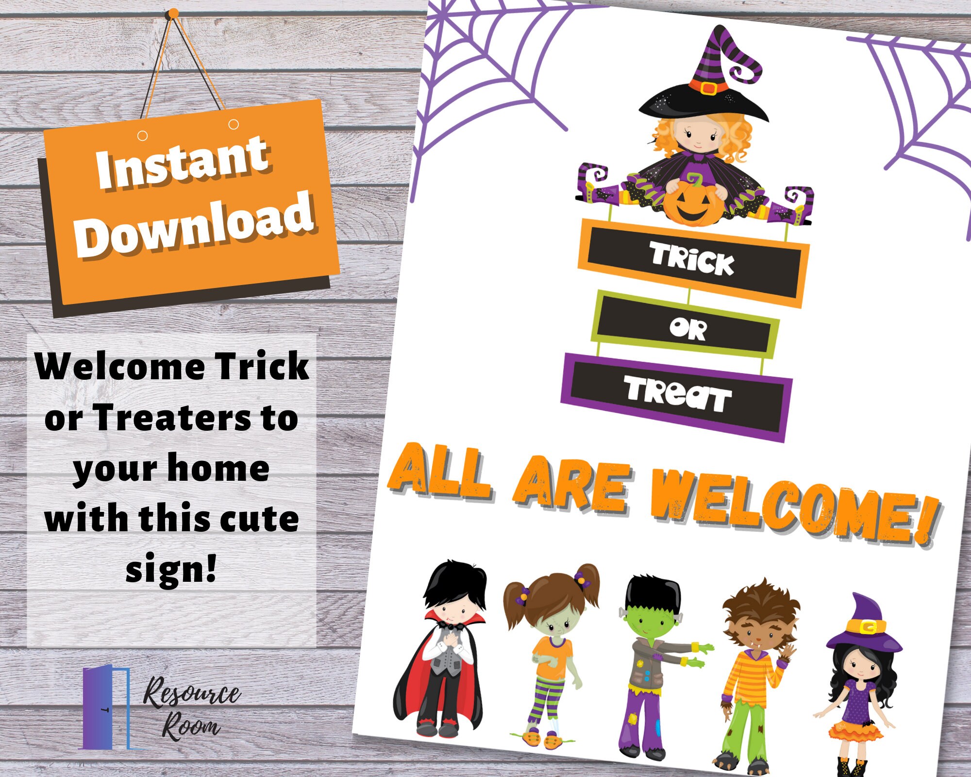 Trick or Treaters Welcome Sign Halloween is NOT Cancelled - Etsy