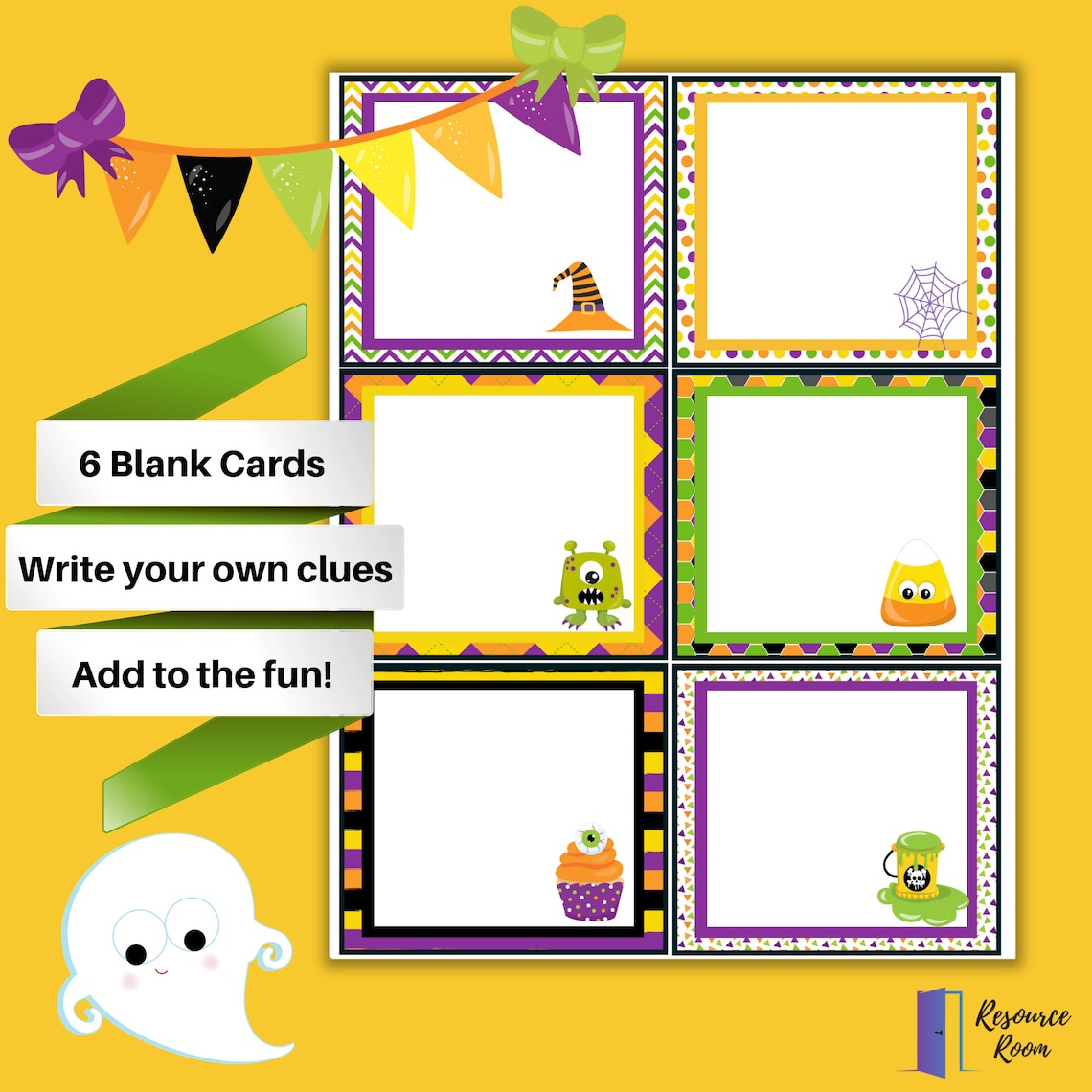 Halloween Scavenger Hunt Cards Printable Halloween Scavenger Hunt Clue ...