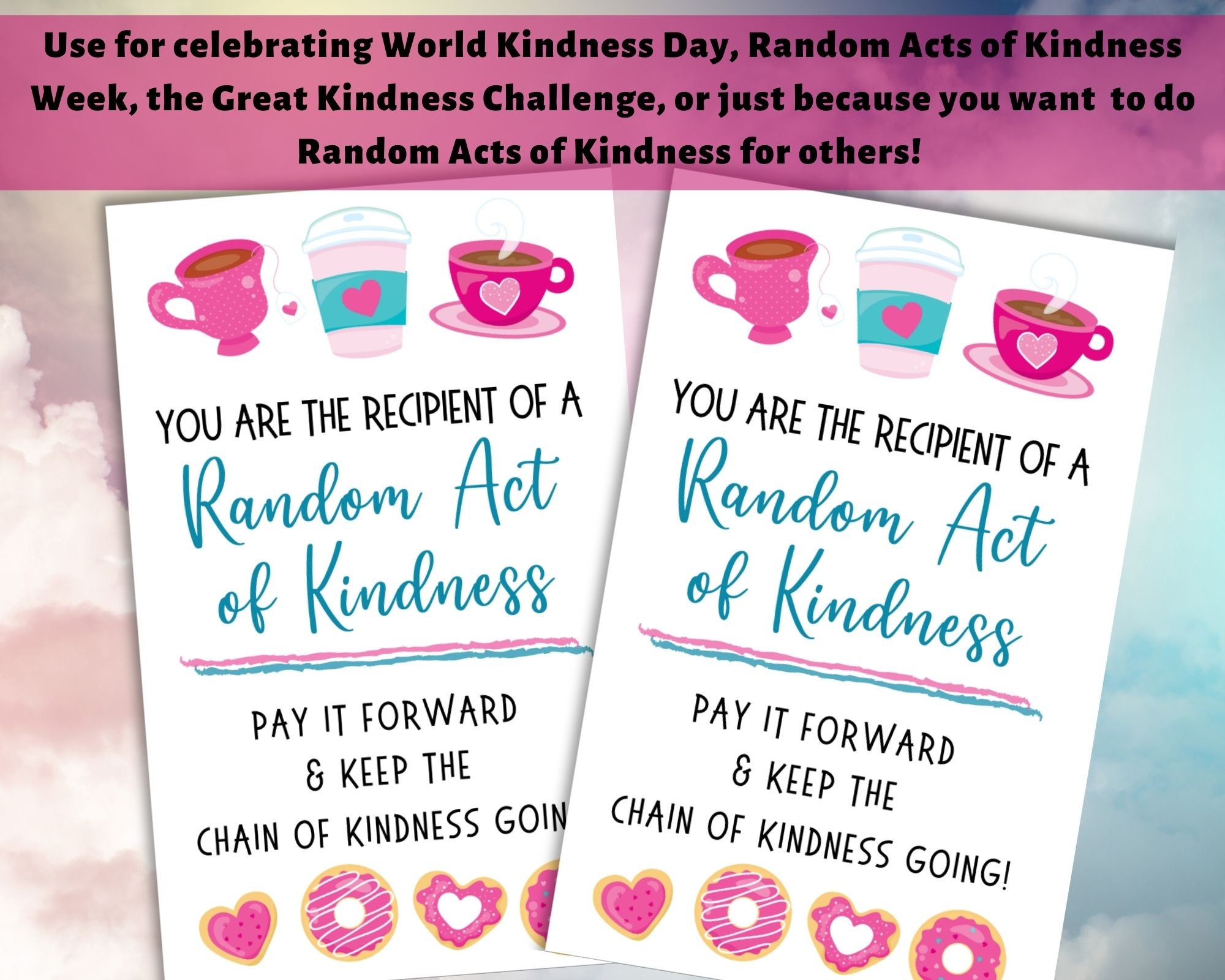 Random Act of Kindness Card Kindness Coffee Cards Heart RAK Cards - Etsy