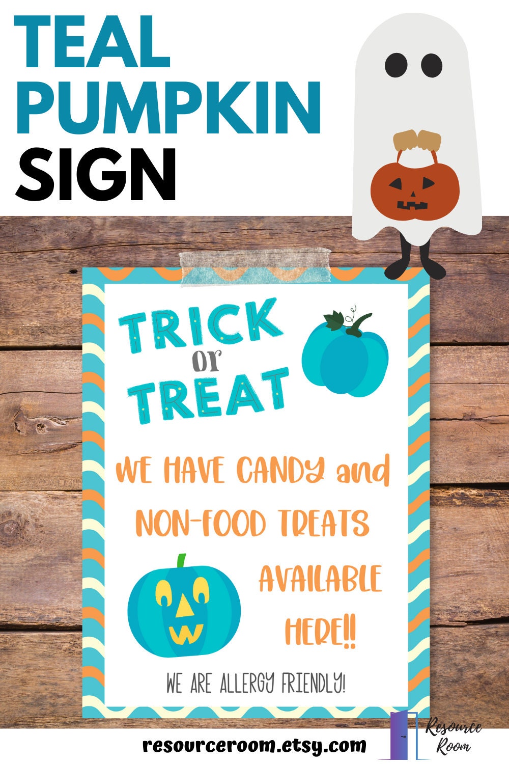 Teal Pumpkin Project Halloween Sign | Allergy Friendly Home | Instant ...