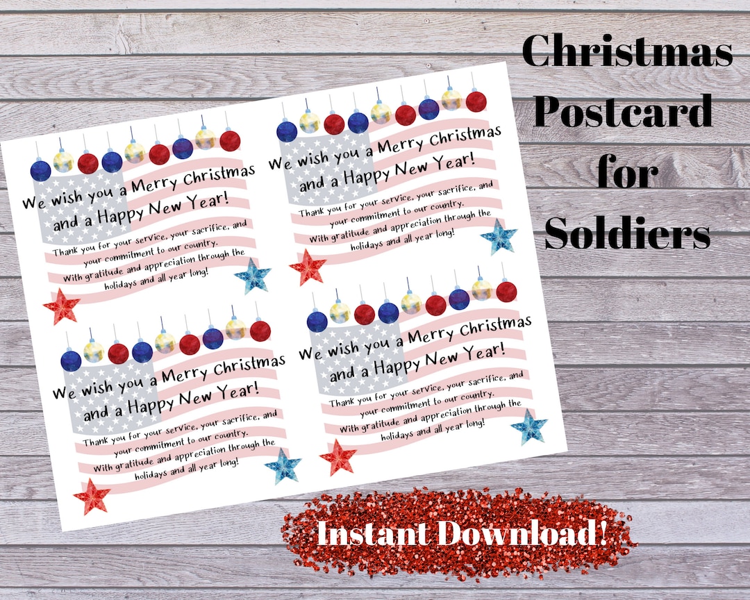 Soldier - Military Christmas Card - 4 to a Page - Digital Download - Etsy