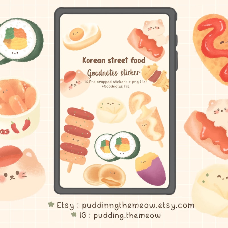 Cute Korean Food Stickers - Etsy