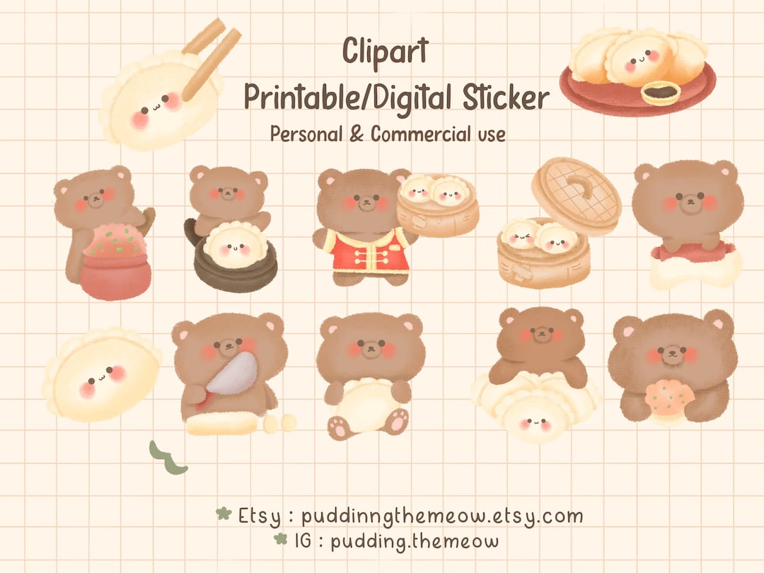 Cute Dumpling Printable Digital | Cute Clipart | Png Clipart ...
